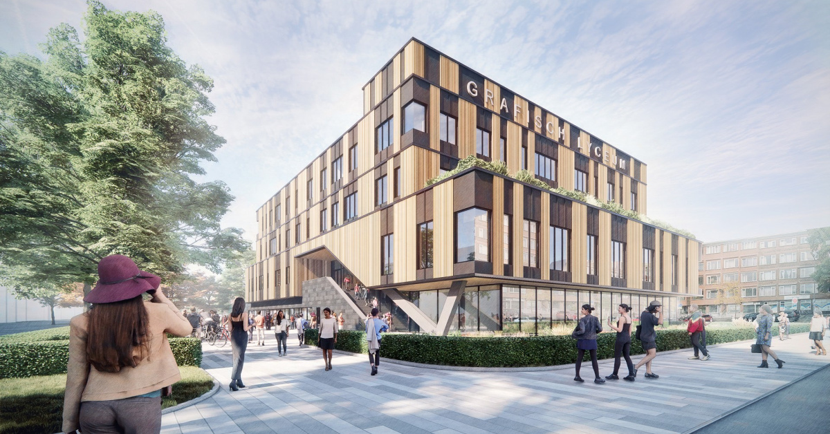 Nieuwbouw Grafisch Lyceum VMBO Rotterdam - HEVO